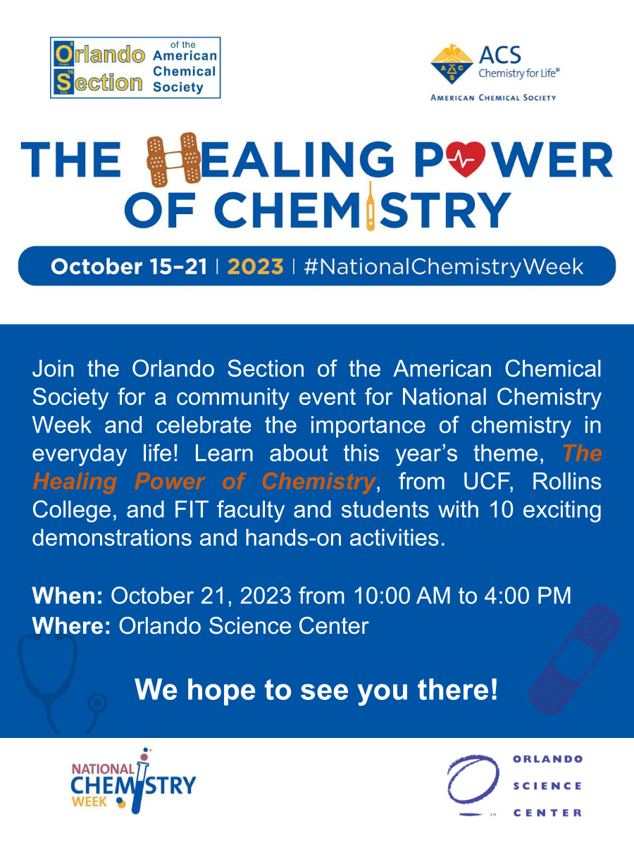 National Chemistry Week ! The Healing Power of Chemistry - Orlando ...